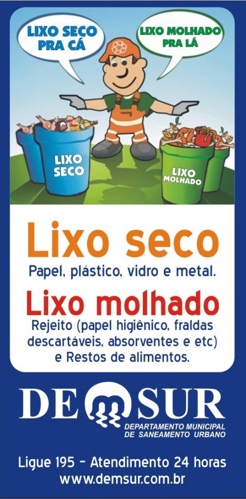 demsur – lixo seco e lixo molhado | Guia Muriaé